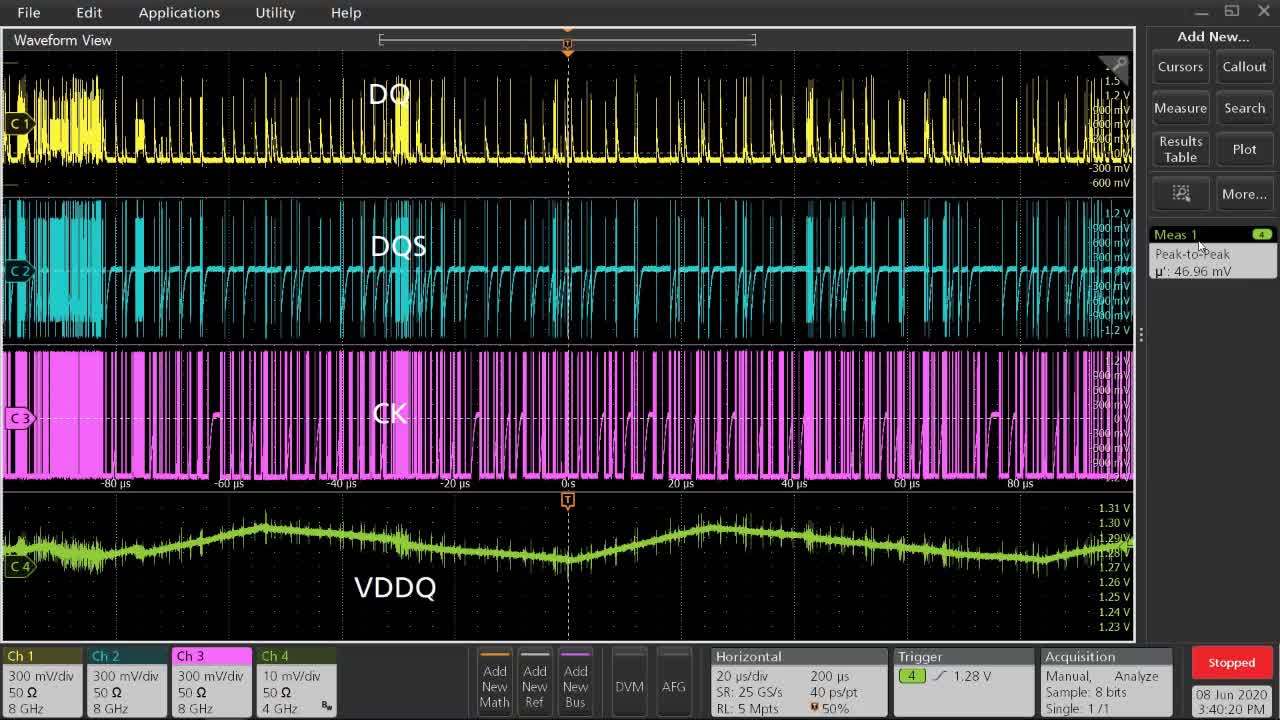 DDRメモリの波形観測実例 | テクトロニクス