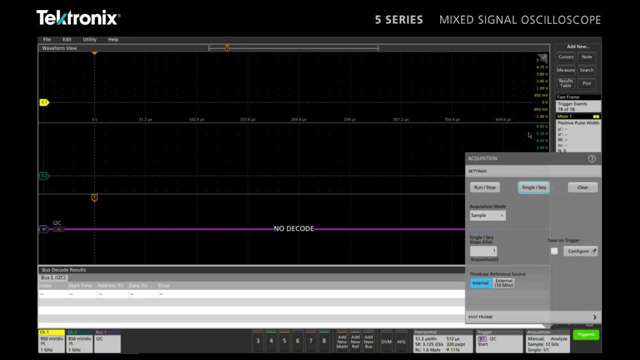 How to use FastFrame Segmented memory on the 5 Series MSO oscilloscope ...