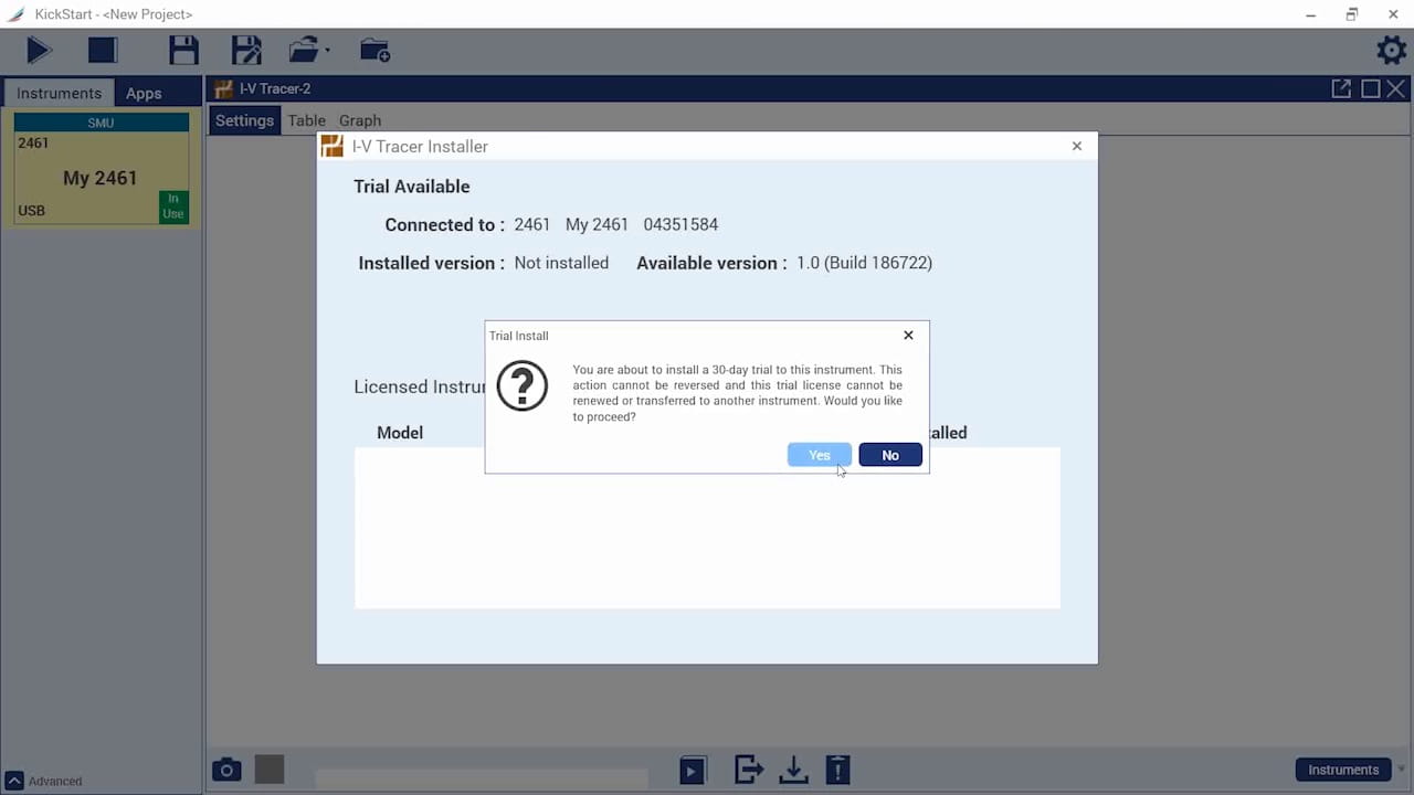 I-V curve tracer software install | Tektronix