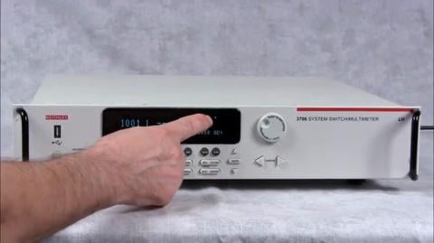 Model 3706A System Switch-Multimeter Setting a time scan from the front ...