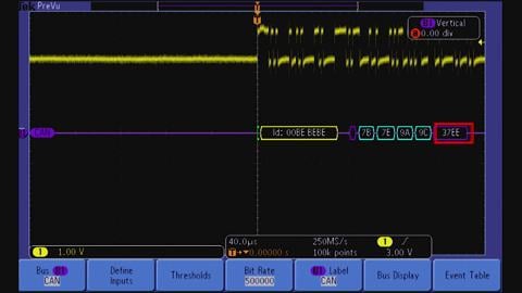 MSO-DPO3000 Series Oscilloscopes CAN bus support | Tektronix