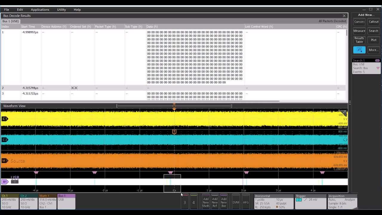 USB3.X Serial Bus Decoding with a 6 Series B MSO Oscilloscope | Tektronix
