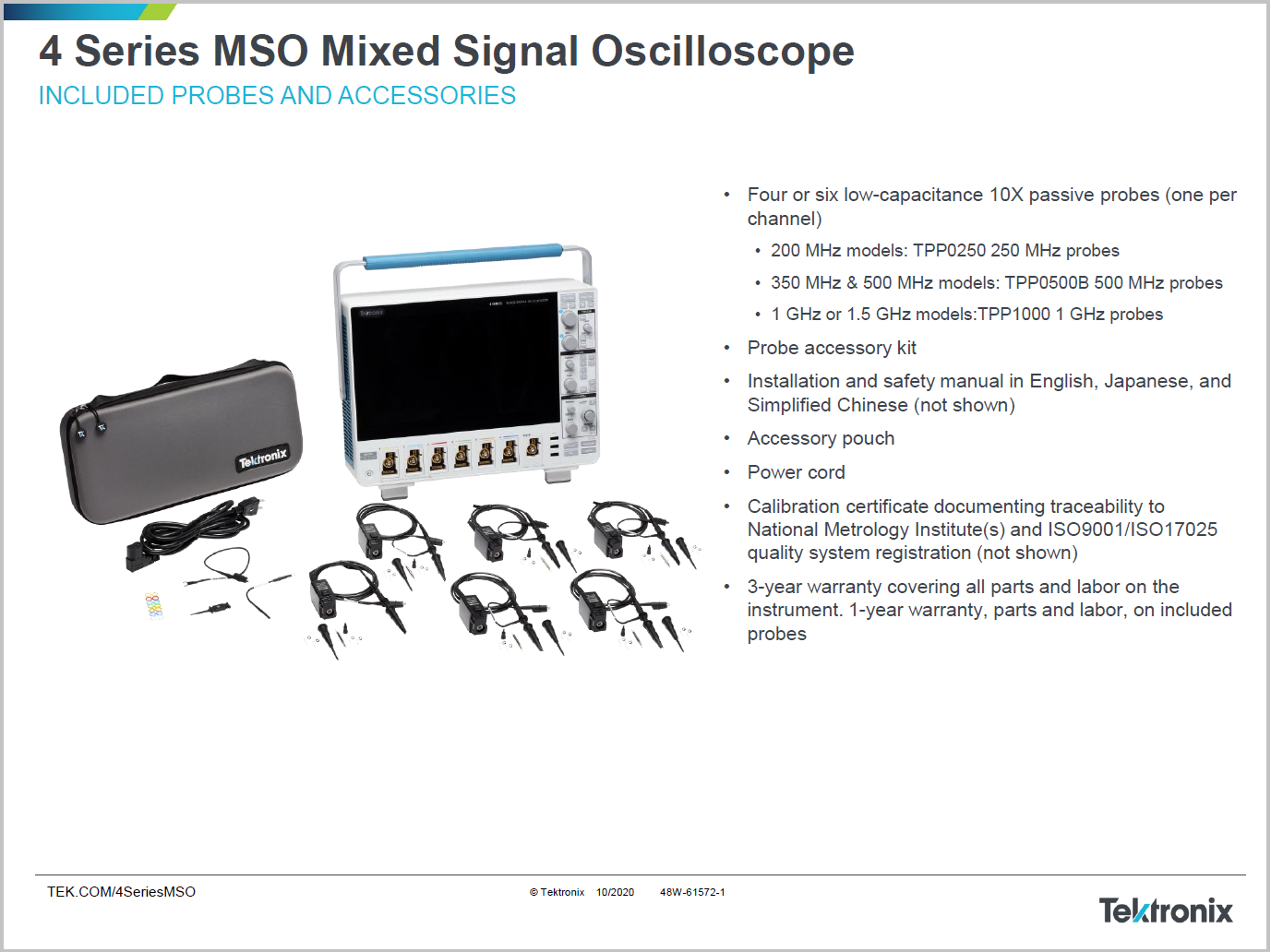 4 Series B MSO Included Probes and Accessories | Tektronix
