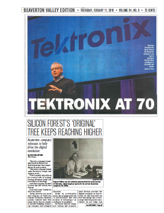 Silicon Forest’s ‘Original’ Tree Keeps Reaching Higher | Tektronix
